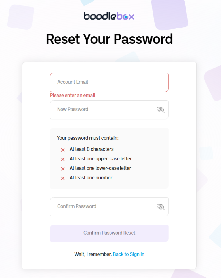 Problems Signing In | BoodleBox